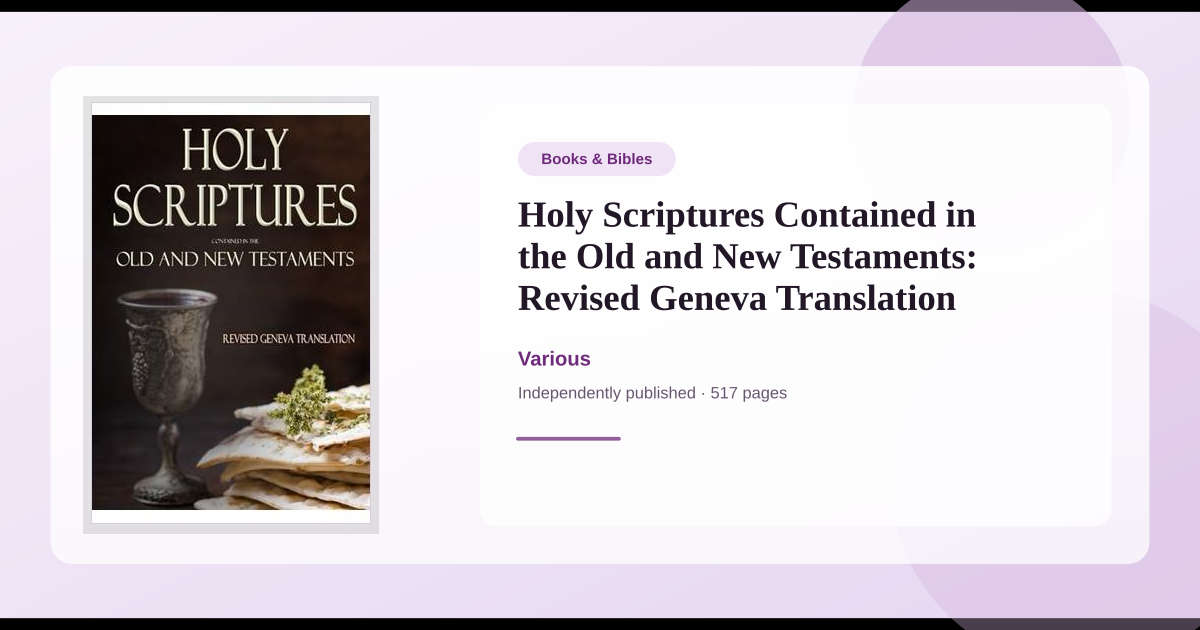 Book Holy Scriptures Contained in the Old and New Testaments: Revised ...