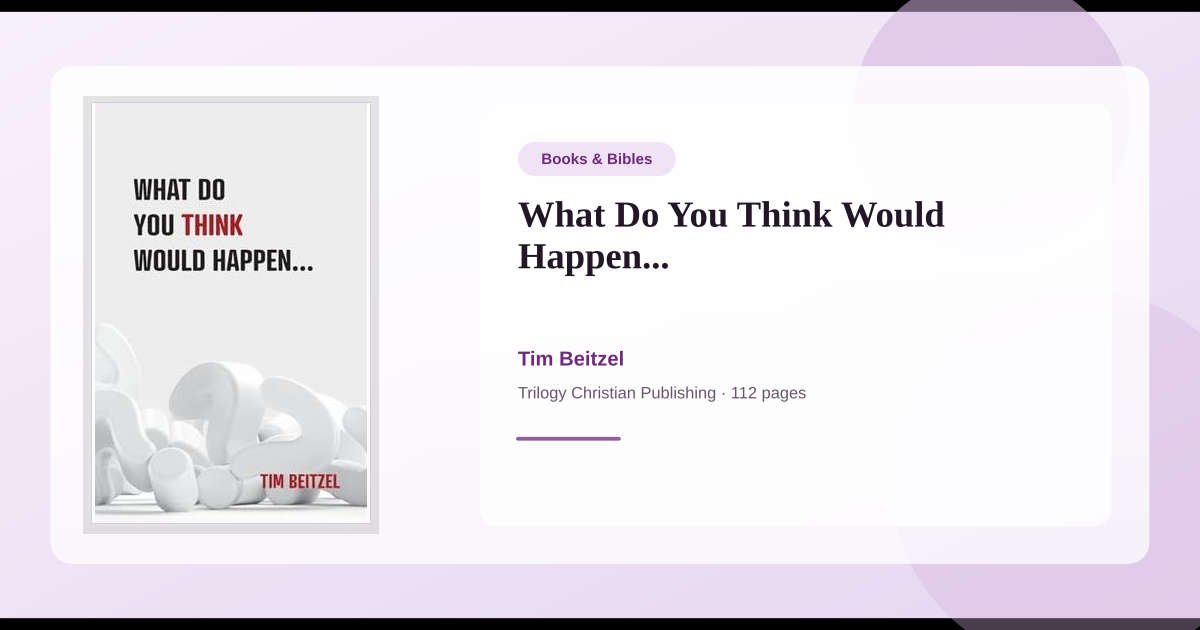 Book What Do You Think Would Happen... → Download and Print PDF ...